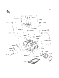 2012 Kawasaki KX250F (KX250YCF) Cylinder Head | Babbitts Kawasaki Parts ...