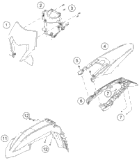 2025 KTM 300 XC-W HARDENDURO Chassis Mask, Fenders | PartsPitstop.com