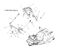 2009 Polaris 600 IQ SHIFT/EURO (S09PB6FS/FE) Chassis, Front S08pb6fs/Fe ...