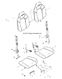 2015 Polaris RANGER 900 XP ALL OPTIONS (R15RTA87/E87) Body, Seat ...
