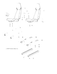 2011 Polaris RZR 170 (R11VA17AA) Body, Seat, Mounting & Belts ...