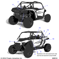 2025 Polaris RZR XP 1000 SPORT (Z25NEE99A4/B4/A5/B5) Body, Decals ...