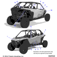 2025 Polaris RZR PRO XP 4 SPORT (Z25X4E92A4/B4) Body, Decals ...