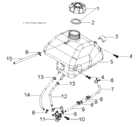 2015 Polaris OUTLAW 50 (A15YAK05AD/AF) Body, Fuel Tank & Hoses ...