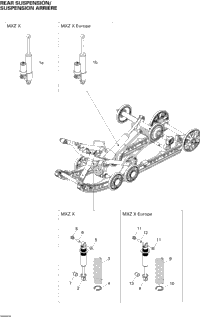 2008 Ski-Doo MX Z X 600 HO SDI Rear Suspension Shocks | Fox Powersports ...