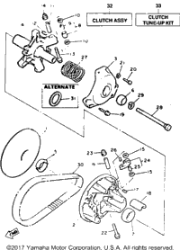 1992 Yamaha EXCITER II LE (ELEC START) (EX570ES) Primary Sheave ...