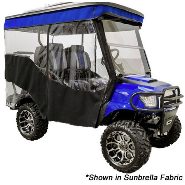 3-Sided Sunbrella Black Enclosure & Valance for Club Car Precedent ...